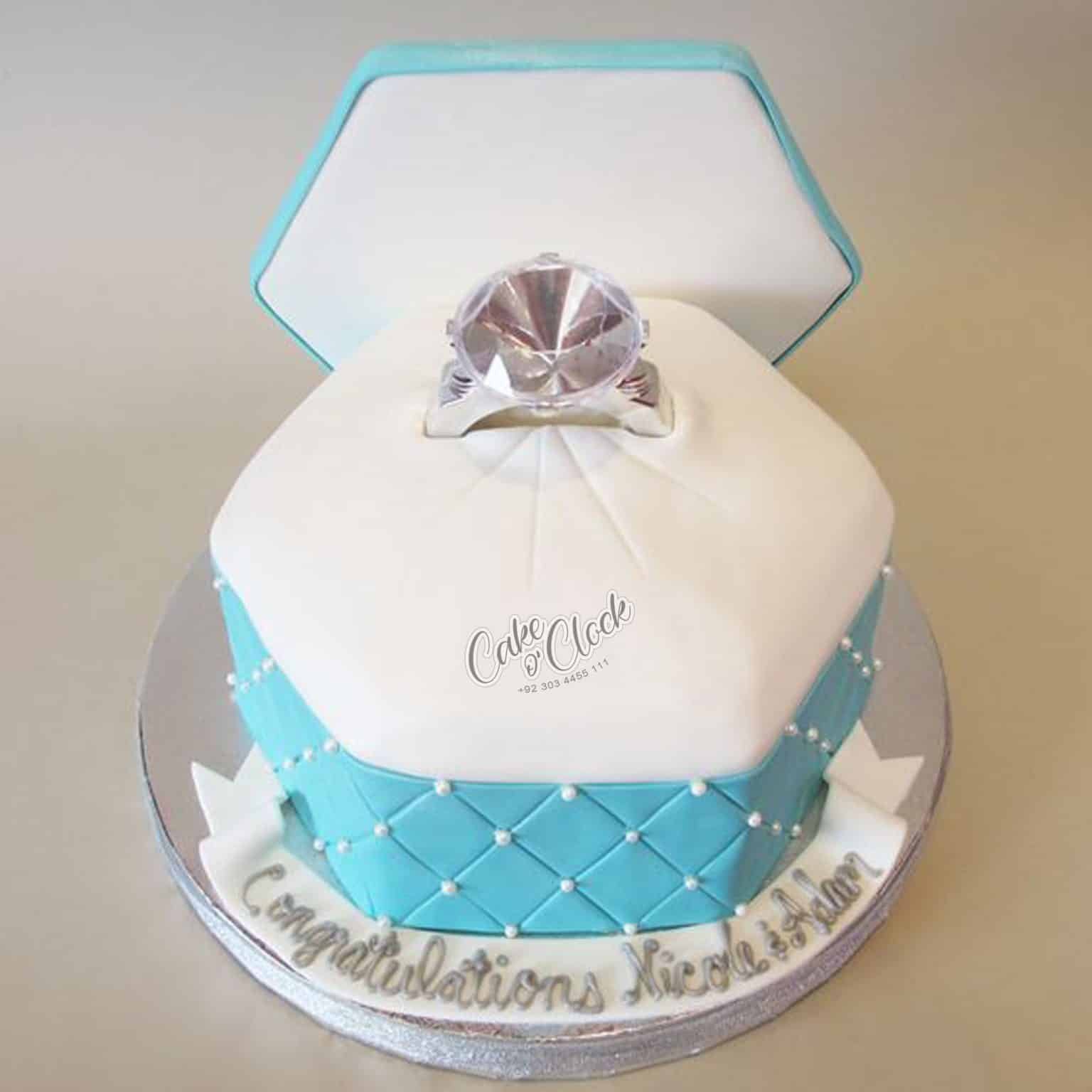 Engagement Ring Cake - Cake O Clock - Best Customize Designer Cakes Lahore
