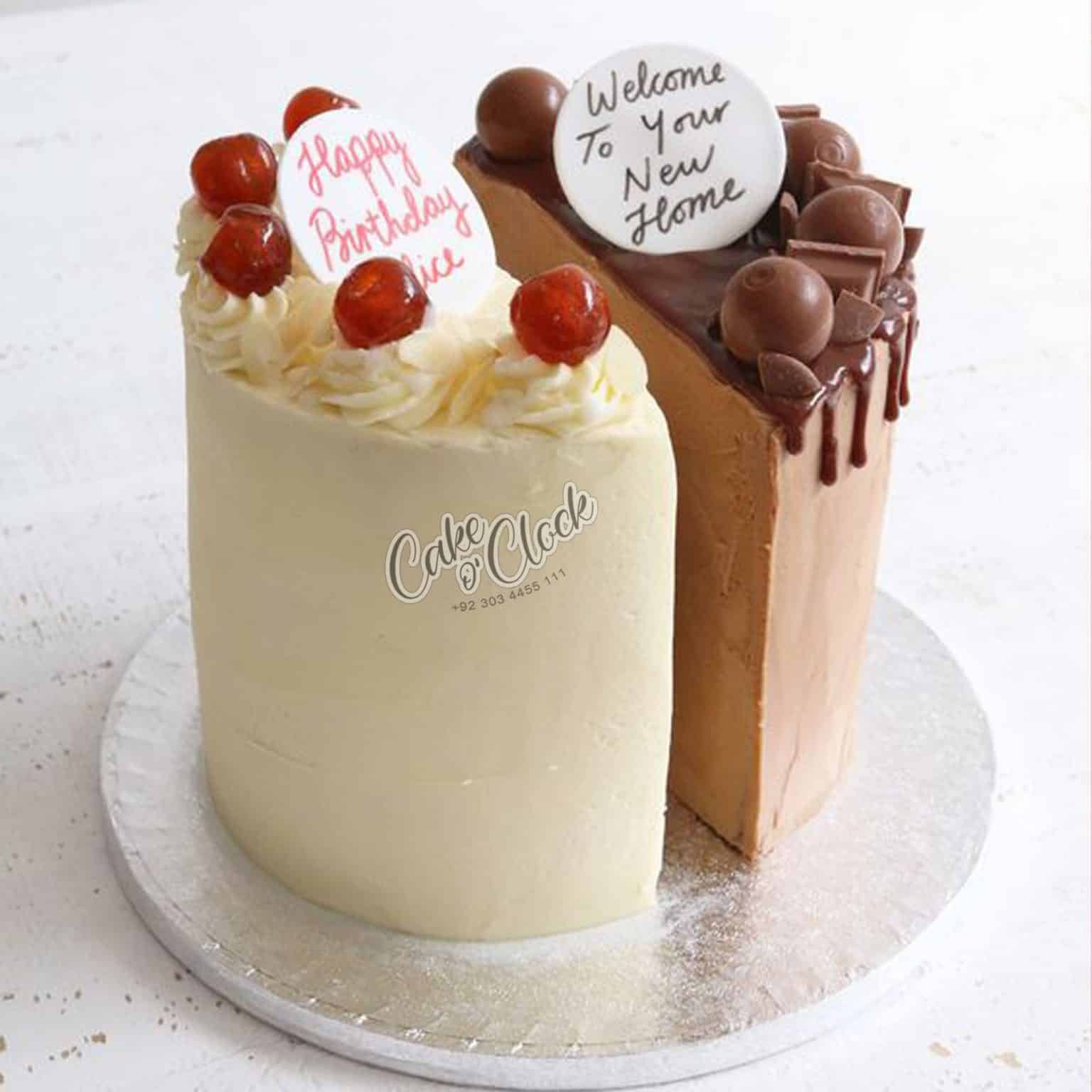 Half and Half Birthday Cake - Cake O Clock - Best Customize Designer ...